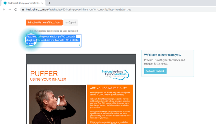 How to Guide: FactSheets by HealthShare in Best Practice